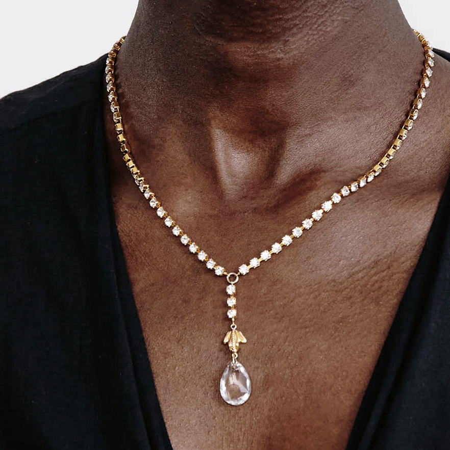 Rhinestone Crystal Drop Necklace – Salt & Sundry