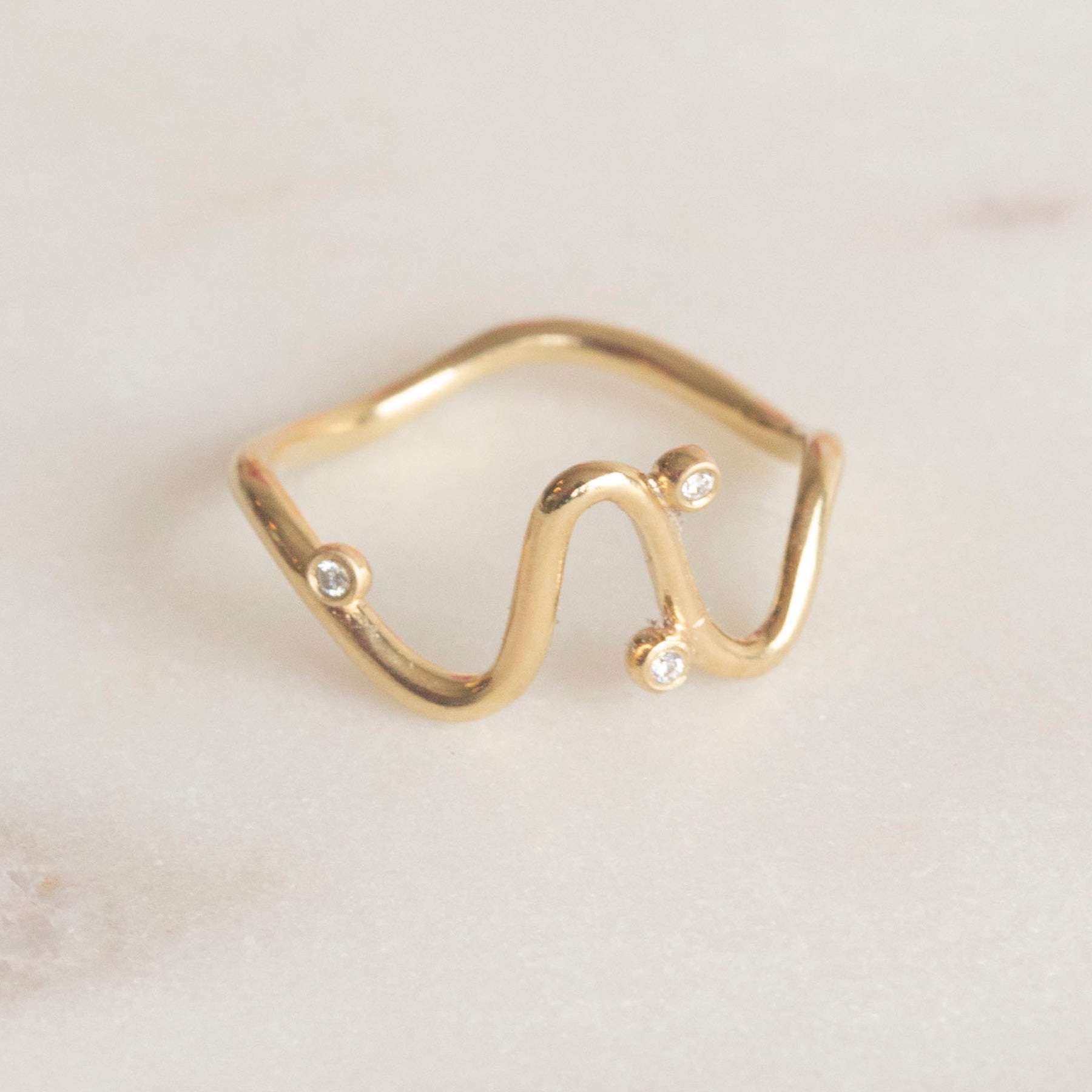 14k Gold Squiggle Diamond Ring – Salt & Sundry